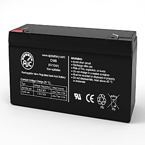 AJC Battery Compatible with Duracell DURA6-10F 6V 10Ah Sealed Lead Acid Battery