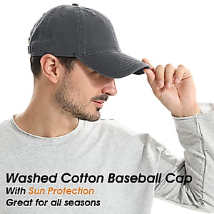 kozinu Unisex Cotton Baseball Cap Plain Blank Dad Hat Adjustable Vintage Solid Hat