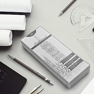 MozArt Mechanical Pencil Set with Case - 4 Sizes: 0.3, 0.5, 0.7 & 0.9mm with 30 HB Lead Refills Each & 4 Eraser Refills - Sketching, Architecture, Drawing Mechanical Pencils, Metal Mechanical Pencil