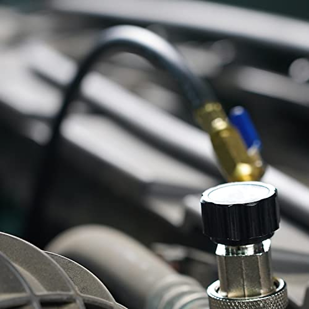 Lichamp 3 Pieces 5FT AC HVAC Manifold Gauge Hose Kit with Ball Valve and 4 Pieces Hose Adapters Fits R134A R410A R404A R12 R22 R502 R1234YF Refrigerants