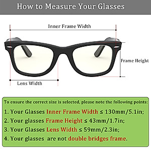 FF FRAZALA Clip On Sunglasses Polarized, UV400 & Anti-glare Lenses for Prescription Glasses Unisex (Silver Mirrored)