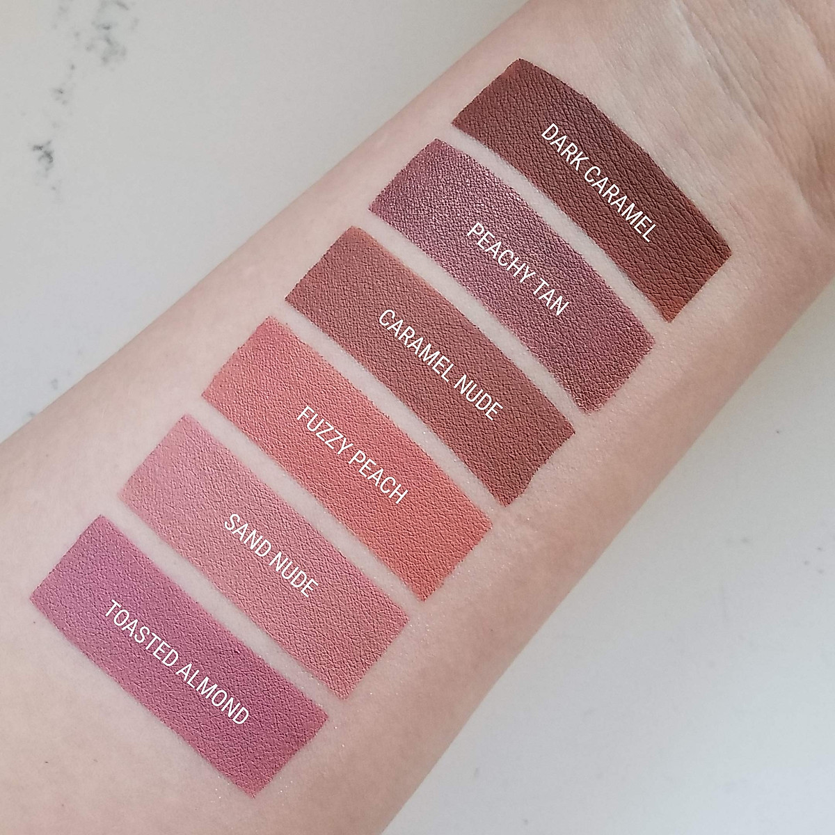 Aromi Tan Metallic Liquid Lipstick | Sepia Bronze Lip Color with Shimmery Finish, Vegan, Cruelty-free, Long-Lasting, Smudge-Proof, Handmade (Peachy Tan)