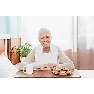 Personal Touch Deluxe Terry Adult Bibs with Closure, 100% Cotton, 3-Pack Size 18X30 (White)