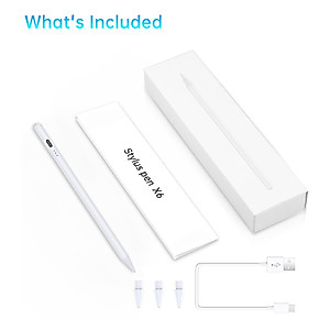 Stylus Pencil for Apple iPad Air 2024 11/13 inch M2, iPad Pro 13/12.9/11-inch, iPad Air Pencil 6/5/4/3th Generation, iPad Pro Pencil 3/4/5/6th Generation, Compatible (2018-2024) with Fast Charge