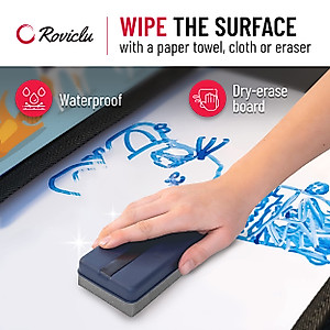 ROVICLU Car Seat Travel Tray for Kids - Carseat Trays Accessories, Toddler Activity Table, Road Trip Essentials - Shoulder Strap Pad, Erasable Board, Smartphone/Table Stand.