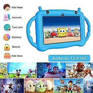 Fivahiva Kids Tablet 7 inch, Android 12 OS, Tablet for Kids,2GB+32GB ROM, Games, Wi-Fi, Parental Control, Dual Cameras, Tablet Silicone Case, Gift for Boys