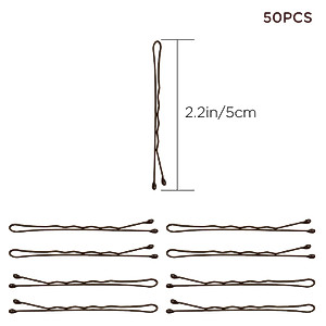 AIEX 50Pcs Hair Pins Kit Hair Clips Secure Hold Bobby Pins Hair Clips for Women Girls and Hairdressing Salon (Brown)