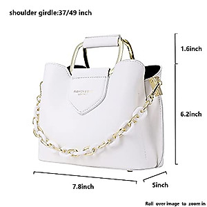 Qiayime women's Fashion shoulder handbags purses PU Leather Top Handle satchel Tote Crossbody Bag (White)