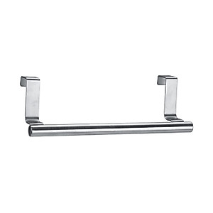 OSALADI Wall Towel Holder Over Door Towel Bar Metal Cabinets Silver Over The Door Towel Bar Kitchen Dish Rack Stainless Steel Towel Hanger Organizer Cupboard Tower Hanger Stainless Steel