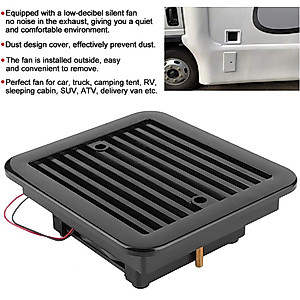 Aramox Vent Fan, 12V 4W Vent Fan with Shutters Vent One‑Way Side Strong Wind Air Camper RV Accessories