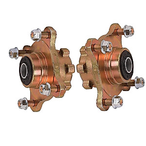 YC Yier Front Steering Wheel Tie Rod Kit Gear Rack Pinion Shaft & 4 Lug Wheel Hub Steering Knuckle & Brake Disc Rotor DIY Parts for Go Kart Go Cart Golf Cart ATV Quad Buggy Mini Bike Trike