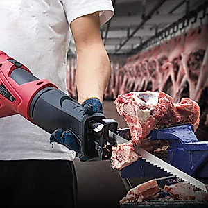 JIAYOUBAO12-Inch Stainless Steel Saw Blades for Meat Cutting 3TPI Big Tooth Unpainted Reciprocating Saw Blades for Frozen Meat, Bones, Turkey, Ice Cubes, Cured Ham, Sheep, Beef and Ice Cubes