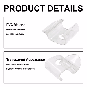 LifCratms 4Pcs Clear Blind Cordless Handles, Transparent Plastic Bottom Rail Roller Shades Handle Mini Cordless Blind Handles Lifting Clamp Pull for Cordless Blinds Bottom Rail