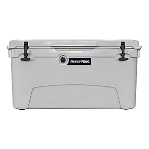Frosted Frog Gray 75 Quart Ice Chest Heavy Duty High Performance Roto-Molded Commercial Grade Insulated Cooler