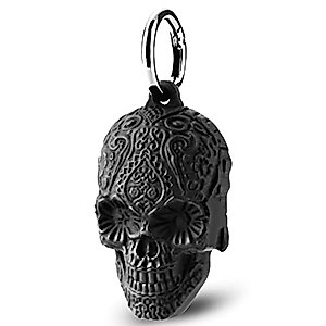 GOLLEY Compatible with Apple AirTag Case for AirTag Keychain,Airtag Holder,Anti-Scratchfor Apple AirTags Case Accessories,Silicone Protective case Secure Holder with Key Ring (Black Skull)