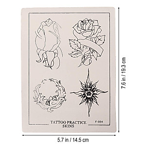 SUPVOX 5pcs Tattoo Practice Skin Rose Pattern Silicone Tattoo Skin for Tattoo Learning Training