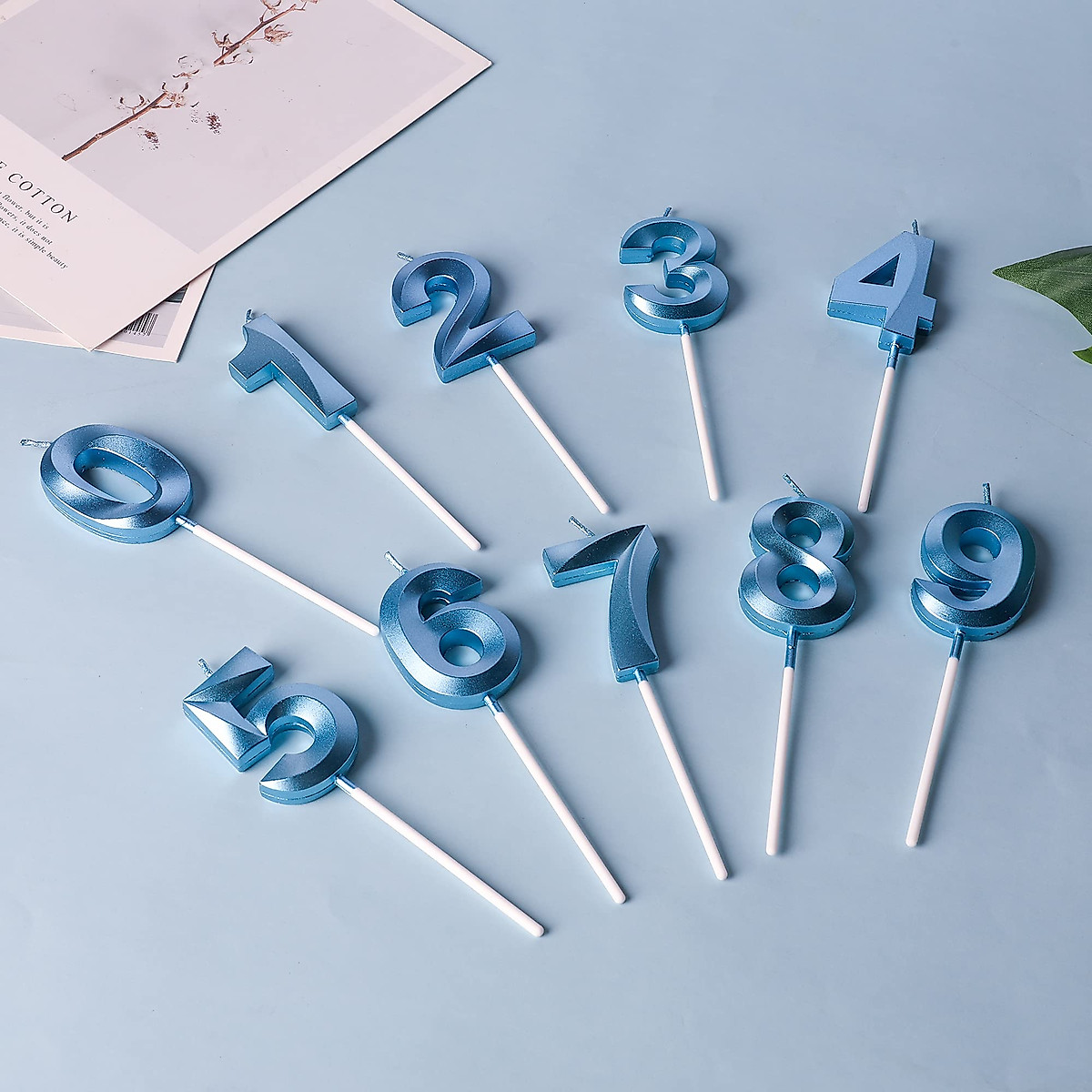 Blue 17th & 71st Birthday Candles for Cakes, Number 17 71 Glitter Candle Cake Topper for Party Anniversary Wedding Celebration Decoration