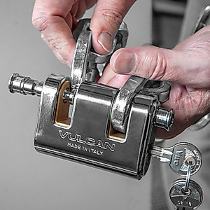 VULCAN Security Chain and Lock Kit - Premium Case-Hardened - 3/8 Inch x 9 Foot (+/-2 Inches) - Chain Cannot Be Cut with Bolt Cutters or Hand Tools