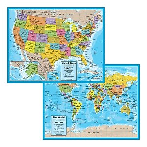Waypoint Geographic 2-in-1 United States and World Notebook Map, Interactive Notebook Maps for Learning Geography and Social Studies, Engaging Learning Resources for Kids, 8.5” x 11”