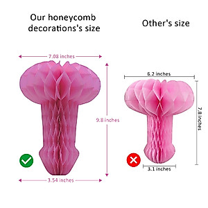 Bachelorette Party Decorations, 6 Pack Bachelorette Party Supplies, Hanging Honeycomb Poms Hot Pink Backdrop for Bridal Shower Bride Wedding Engagement Gold Rose Purple Birthday (6Pack Pink2)