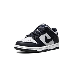 Nike Boy's Youth Dunk Low GS shoe, Wolf Grey/Dark Obsidian, 7 Big Kid