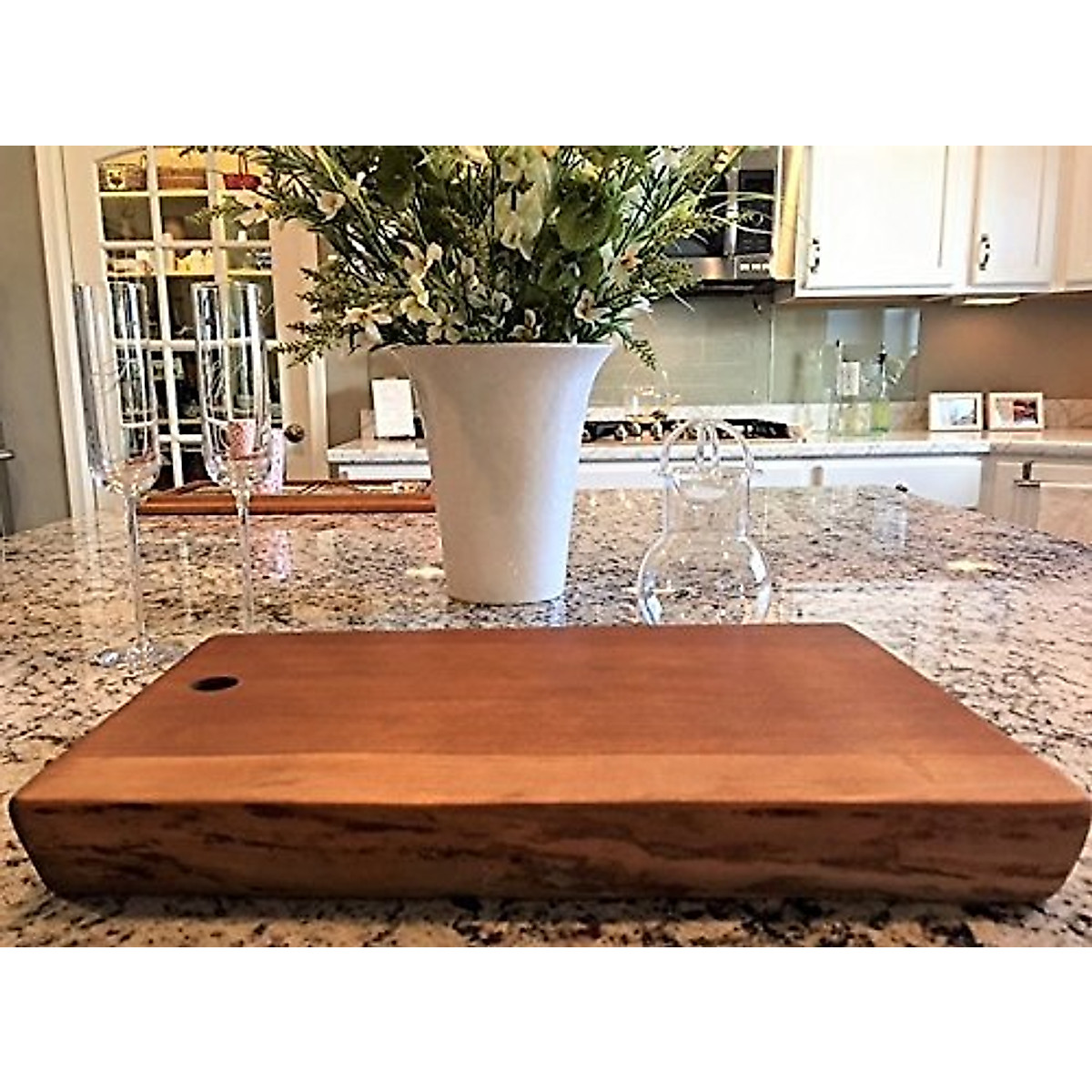 Black Walnut Ultra Large Gorgeous, Forest-to-Table Solid Double Live Edge Wood Charcuterie/Appetizer/Sushi/Dessert/Grazing Board/Serving Platter 100% USA Handcrafted. About 21 x 22 x 1.25