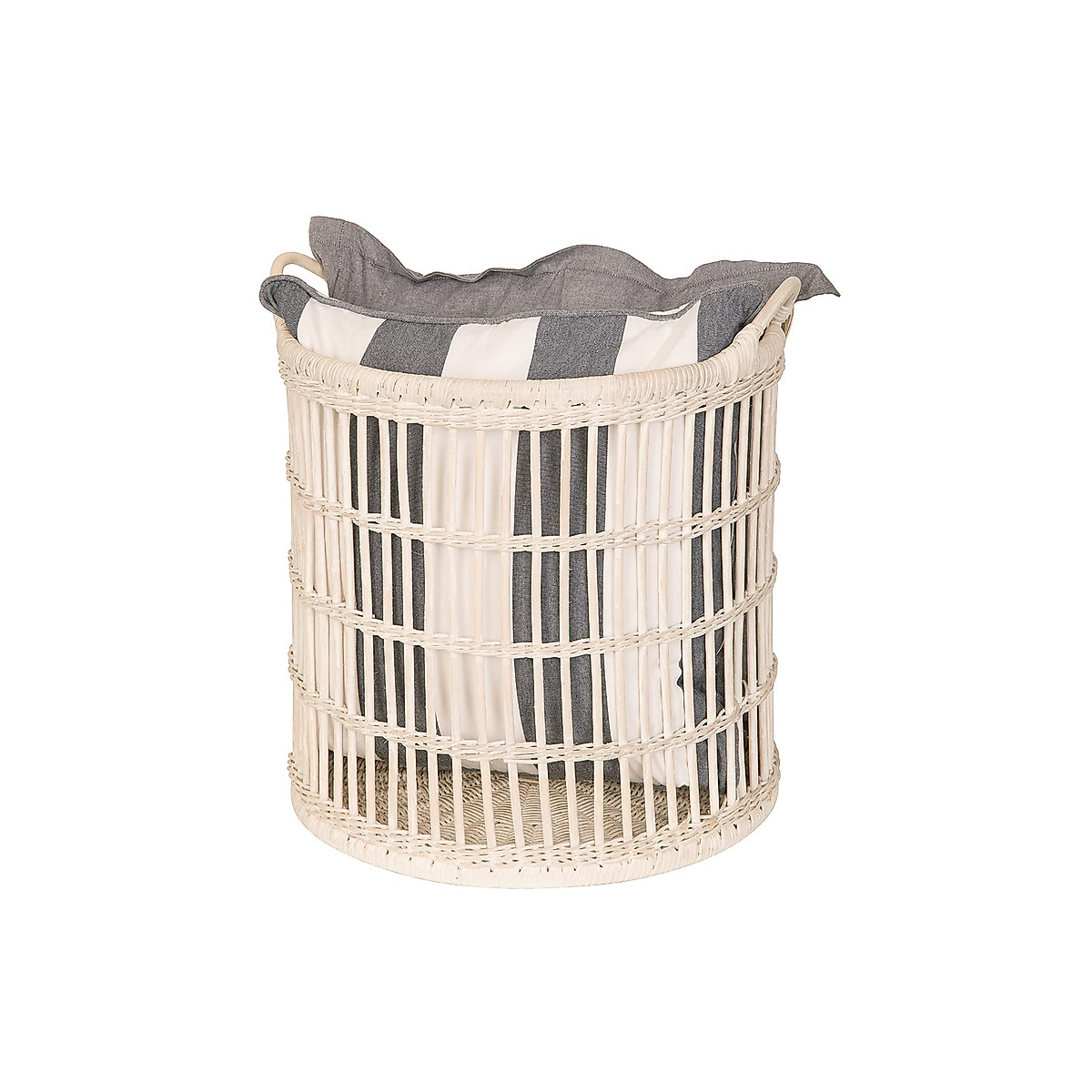 KOUBOO Rattan Open Weave Storage Basket, Large, White-Wash