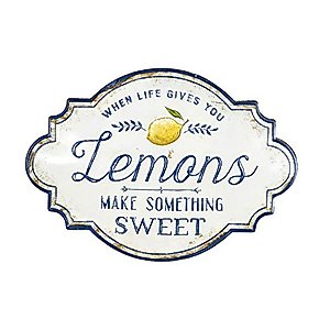 Creative Co-Op Life Gives You Lemons Make Something Sweet Metal Wall Décor, White
