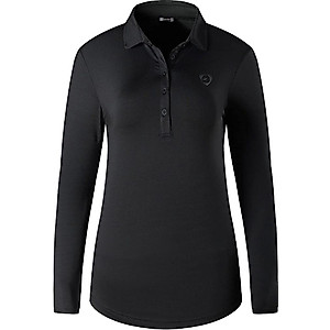 Sportides Women's Sport Long Sleeve Golf Tennis T-Shirt SWT326 Black L