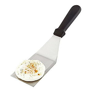 Met Lux 11.8 Inch x 2.9 Inch Flat Top Spatula, 1 Dishwasher-Safe Hamburger Spatula - Plastic Handle, Corrosion-Resistant, Black Stainless Steel Grill Turner, For Chopping, Flipping Or Scraping