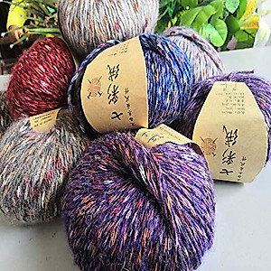 50g/Ball Colorful Thick Yarn 4 Ply Knitting Alpaca Cashmere Wool Yarns Hand Knitted Crochet Sweater Scarf DIY Crafts Thread (Color : 06)