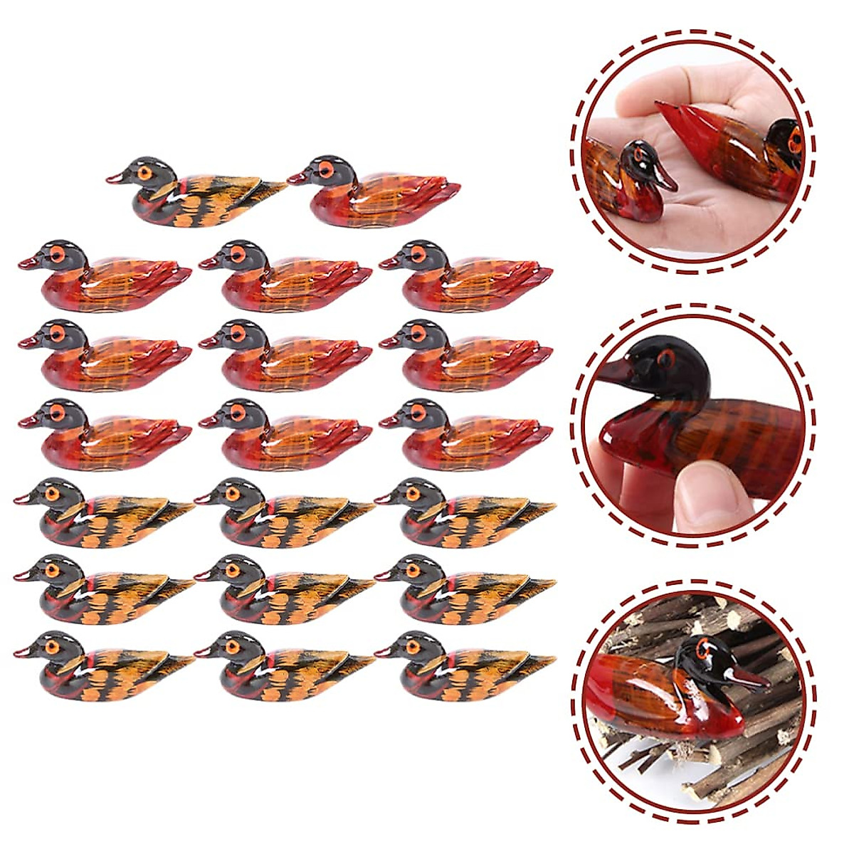 Hemoton 20Pcs Ceramic Chopsticks Rest Rack Mandarin Duck Spoon Rest Stand Fork Holder Flatware Support Cutlery Stand for Fork Spoon Choposticks