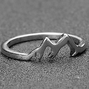 Jude Jewelers Stainless Steel Mountain Style Statement Promise Anniversary Ring (Silver, 5)