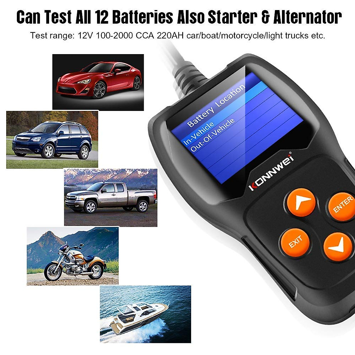 KW600 Battery Tester + KW850 OBD2 Scanner
