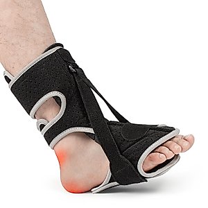 Kairry Plantar Fasciitis Night Splint,2023 Upgraded Adjustable Plantar Fasciitis Relief Night Splint ，Achilles Tendonitis and Foot Drop for Women and Men (Black Gray)
