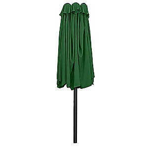 ABCCANOPY 15FT Double-Sided Aluminum Table Patio Umbrella Garden Large Umbrella,Swimming Pool 12+Colors,Green