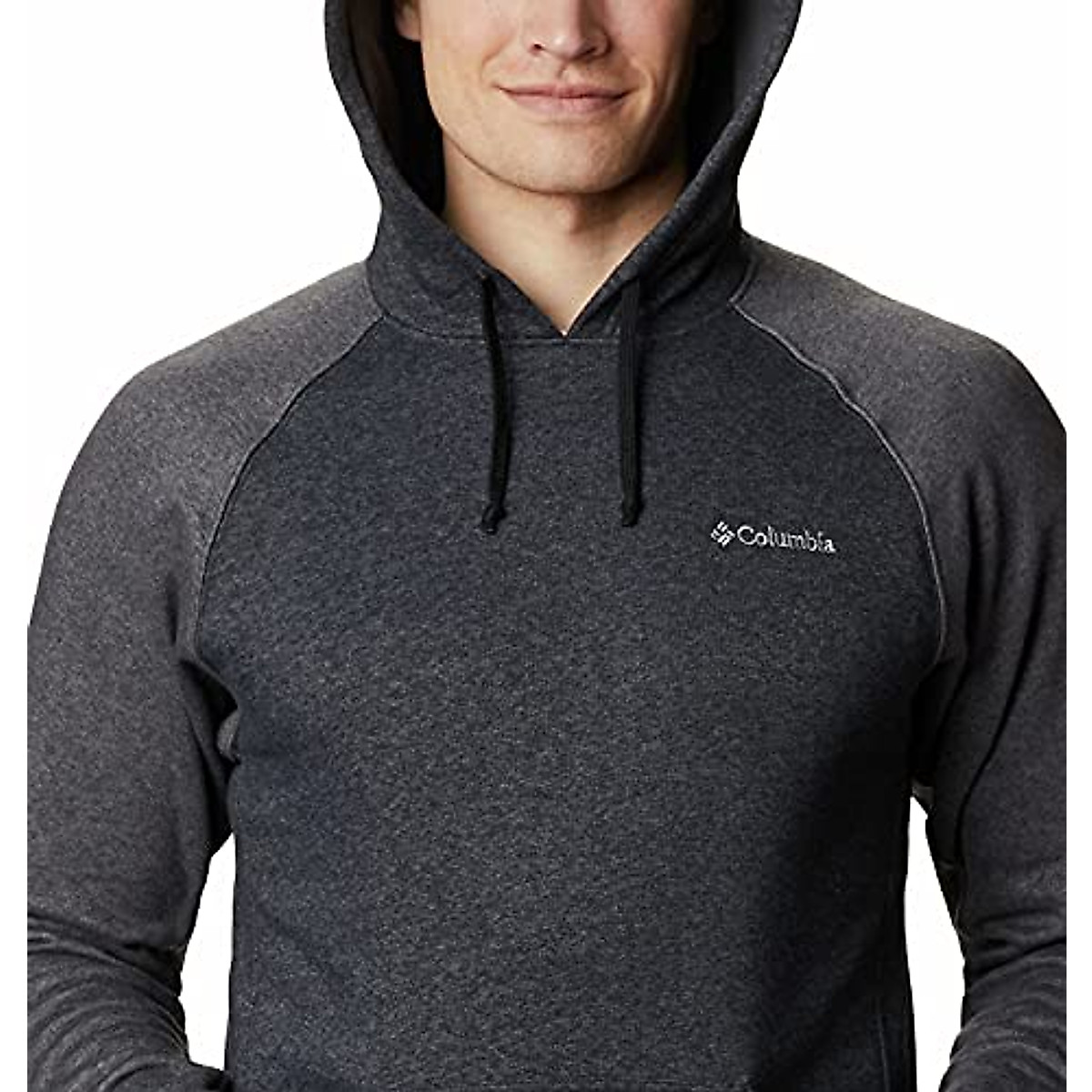 Columbia Men's Hart Mountain II Hoodie, Black Heather/Shark Heather, Small