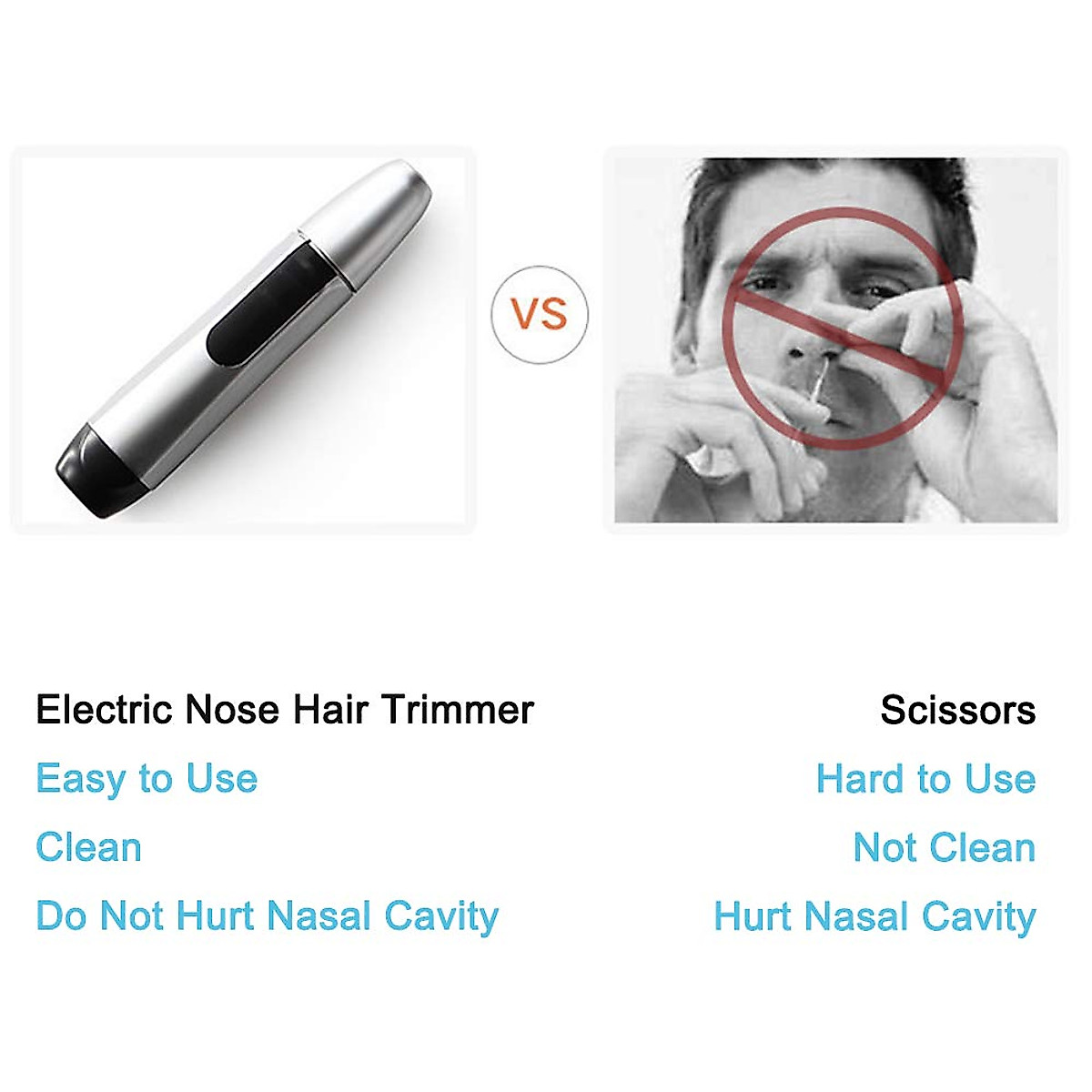 MICPANG Nose Hair Trimmer for Men and Women Ear and Nose Hair Clipper Professional Painless Eyebrow and Facial Hair Trimmer Battery-Operated with Washable Head