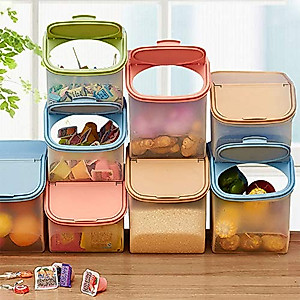 Cabilock Rice Storage Bin Cereal Containers Large Dispenser Food Storage Containers Kitchen Pantry Storage Containers for Sugar Flour and Baking Supplies Blue
