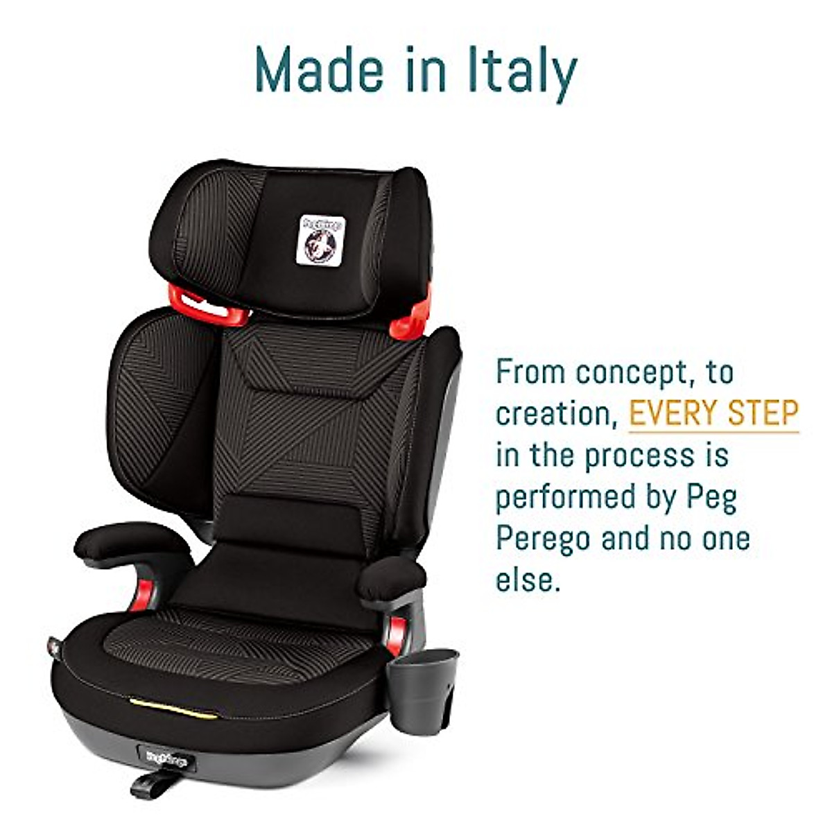 Peg Perego Viaggio Shuttle Plus 120 - Booster Car Seat - for Children from 40 to 120 lbs - Made in Italy - Licorice (Black)