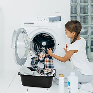 Kekow 16 Quart Plastic Wash Basin/Dish Pan, Pack of 4, Black