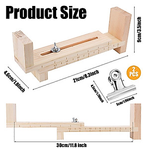 NQEUEPN Wood Bracelet Jig, Adjustable Wood Jig Bracelet Maker with 2 Metal Clips DIY U Shape Clear Scale Bracelet Jig for DIY Craft Hand Bracelet Knitting Tool (Basic Style)