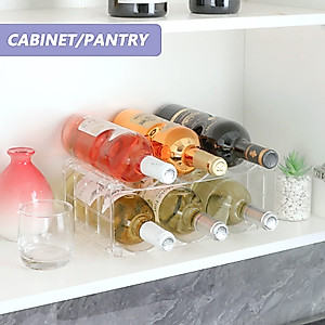 Clear Wine Racks for Refrigerator, Water Bottle Organizer, 6 Bottles