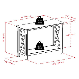 Winsome 40445 Wood Xola Occasional Table, Cappuccino Product in Inches (L x W x H): 45.0 x 15.98 x 30.0