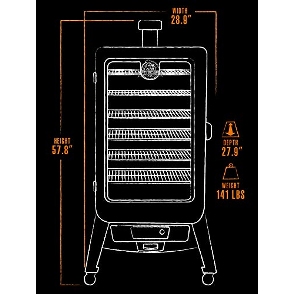 PIT BOSS PB7000SP Wood Pellet Smoker, 7 Series Vertical, Black