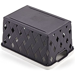 Yesland 9 Pack Plastic Storage Basket Bins, 8.5 x 5.8 x 4.8 Inch Organizing Book Bins Baskets with Handle, Small Stackable Plastic Basket for Classroom or Home Organizing - Blue, White, Grey