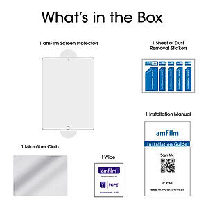 amFilm Glass Screen Protector for iPad 9.7 6th Gen, 5th Gen, iPad Pro 9.7, iPad Air, Air 2, Tempered Glass, Apple Pencil Compatible, 1 Pack