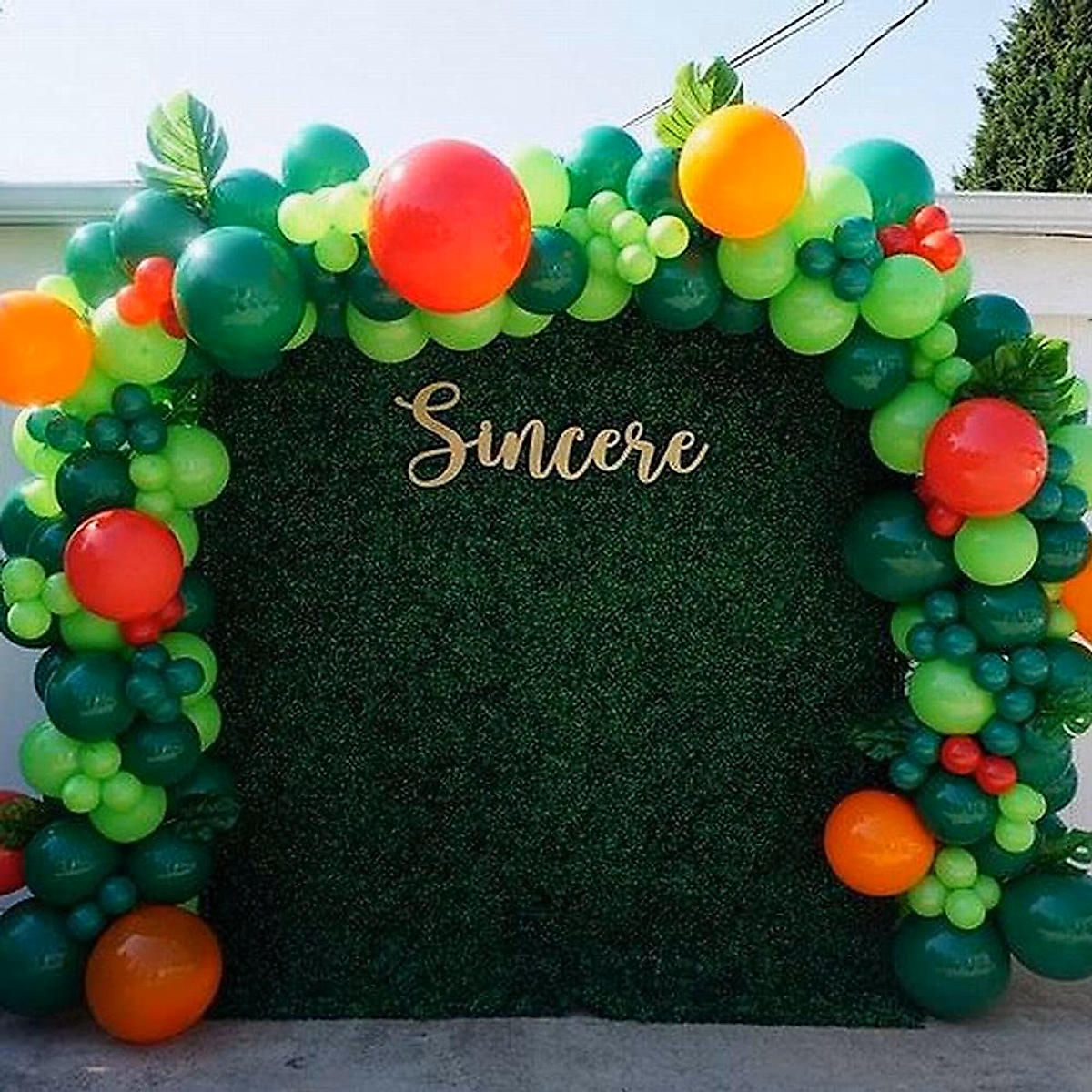 135pcs Jungle Party Balloon Arch Green Orange Gold Balloon Garland for Jungle Dinosaur Themed Party Kids Boys Birthday Party and Animal Party Decorations