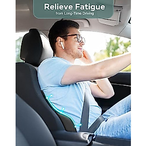 SEG Direct Lumbar Support for Car, Ergonomic Back Support for Office Chair, Driving Fatigue Back Pain Relief, Memory Foam with Breathable Leather, for Car Home Office Chair Recliner Couch