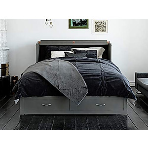 AFI Hamilton Murphy Bed Chest with Charging Station & Mattress Queen Grey